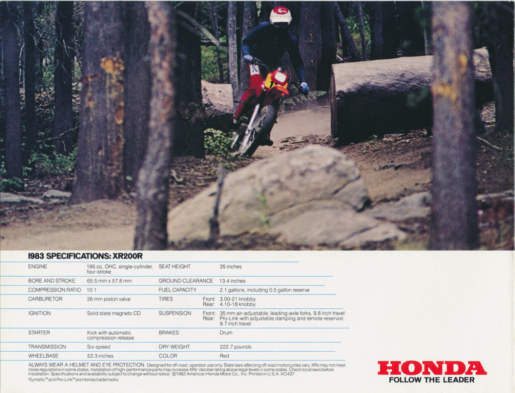 1983 Honda XR200R – XR Specialists Ltd